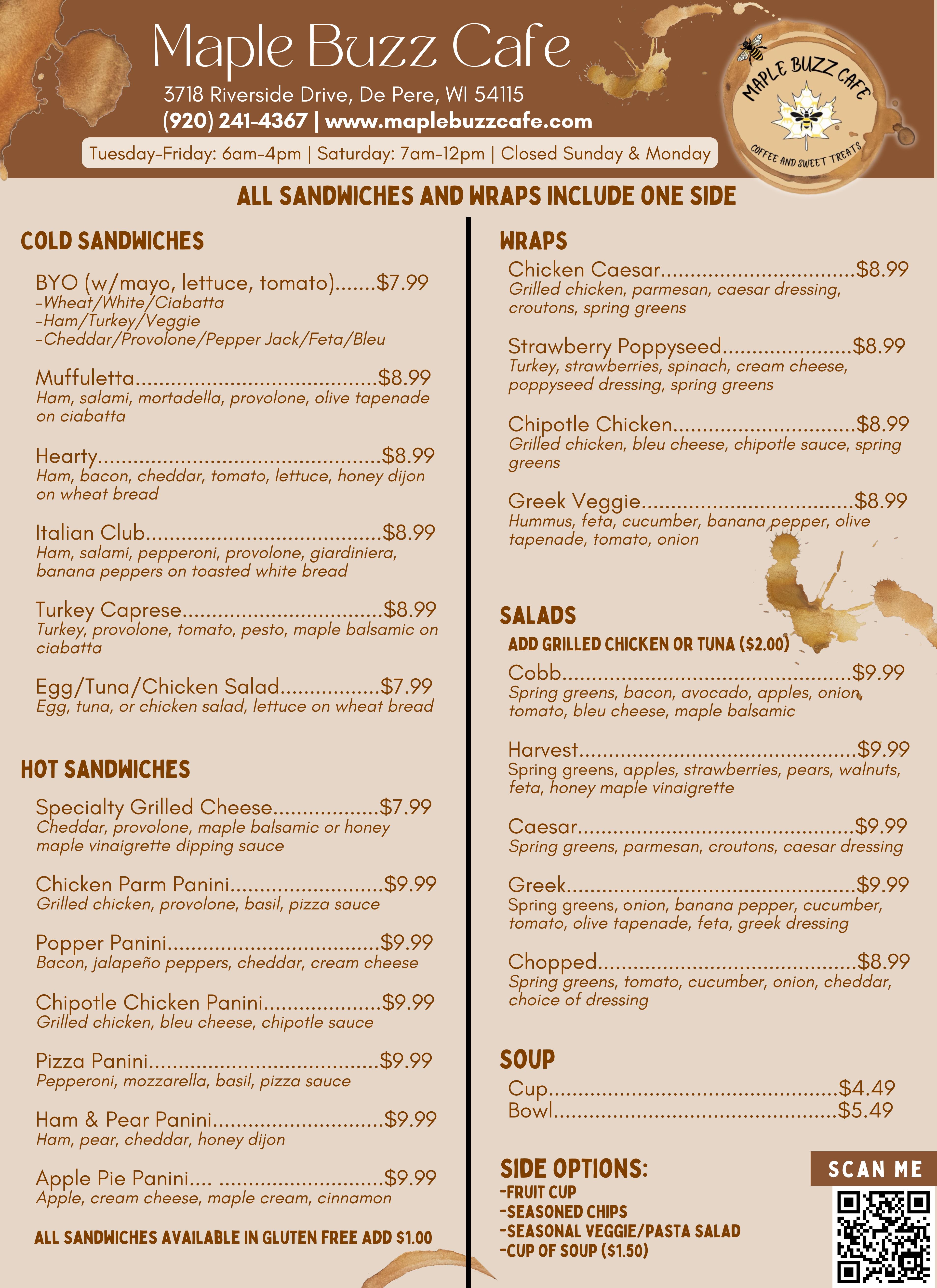 Menu – Maple Buzz Cafe